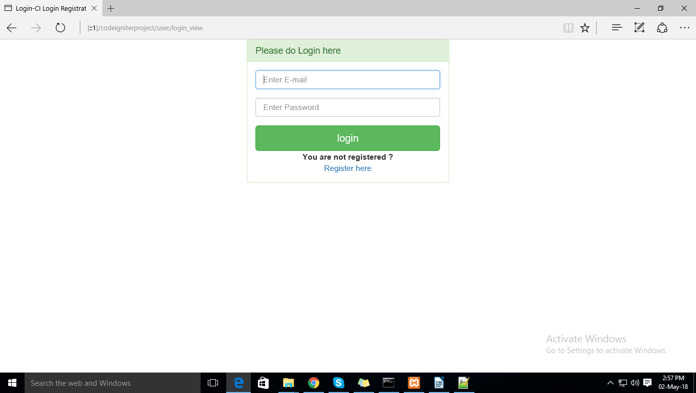 Codeigniter Simple Login System With Executable Code